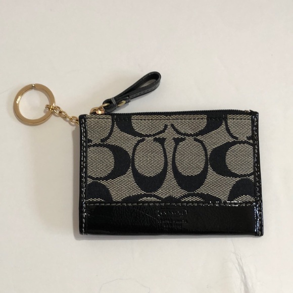 Coach | Bags | Coach Large Signature C Pattern Mini Skinny Card And Key ...
